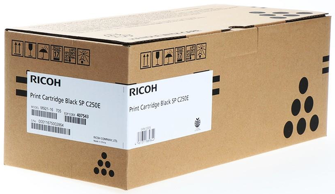 Ricoh 407543 SP-C250 BK Toner Schwarz | Toneroffice, 65,64