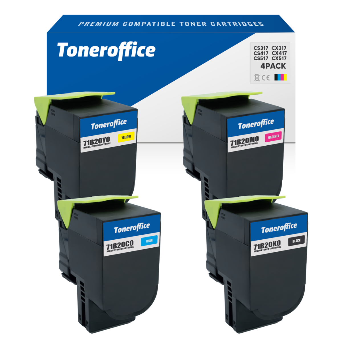Lexmark CX 517 DE Toner Set 71B20 kompatibel | Toneroffice, 79,99
